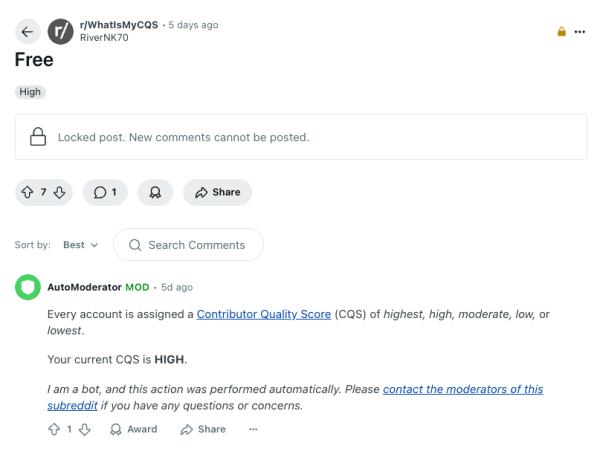 How to Check Reddit CQS & Improve It - rupvote